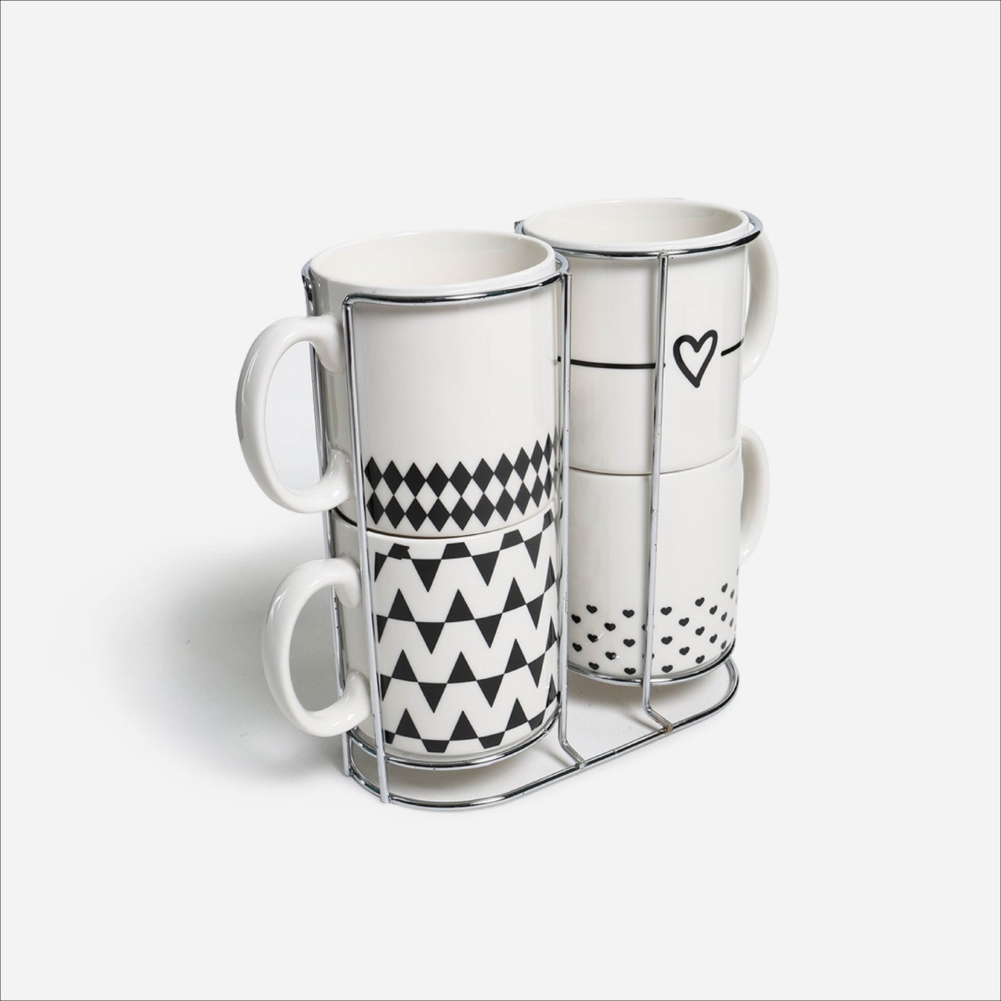 Masflex Set of 4 Aztec Mugs with Rack – SM Home