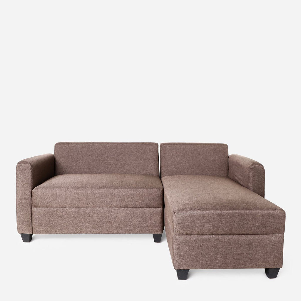 Hosh Easy Fit L-Shaped Sofa Set – Brown – SM Home