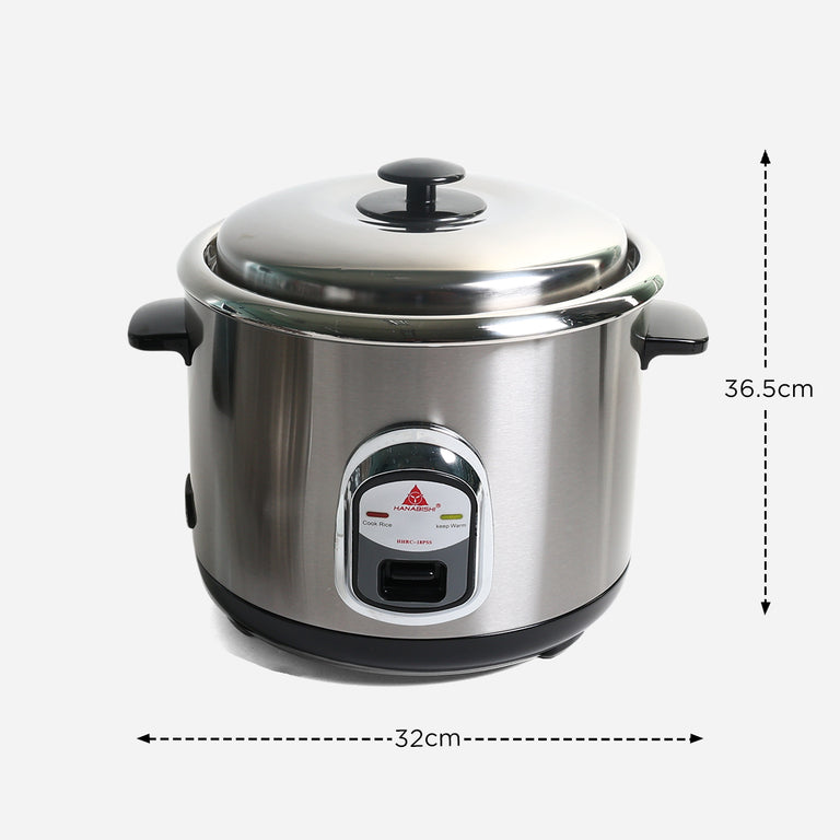 Hanabishi Stainless Steel Rice Cooker - 10 cups – SM Home
