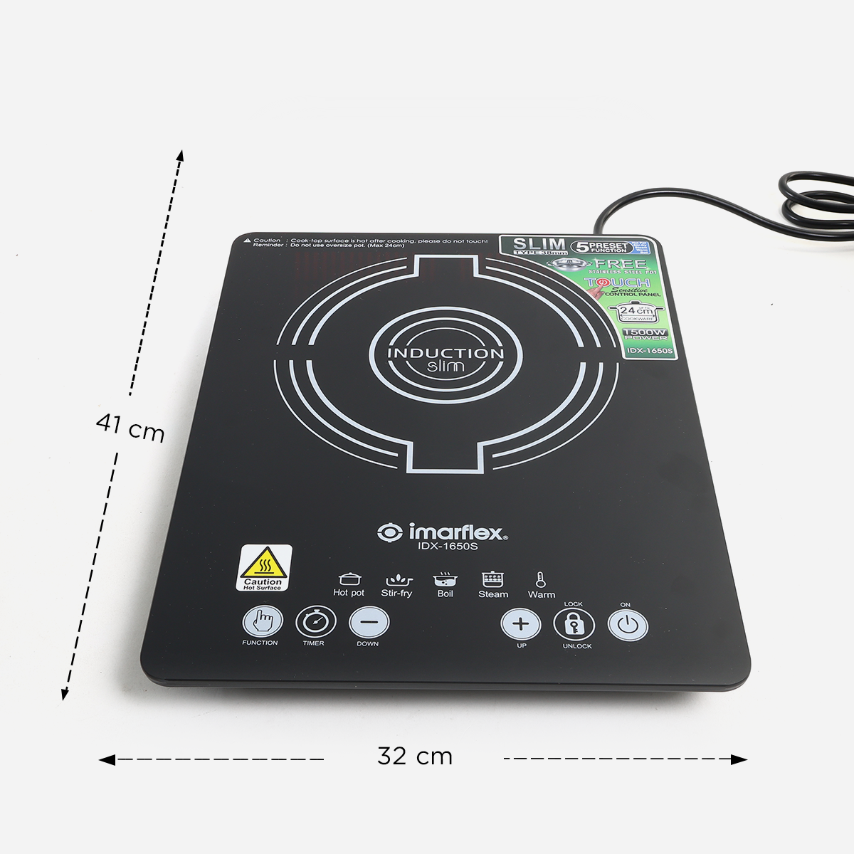 Imarflex IDX-1650S Induction Cooker Slim Type 38mm – SM Home